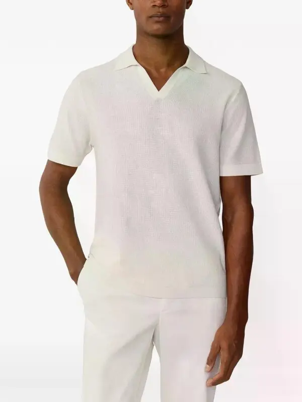 HACKETT LONDON Short-sleeve Knitted Cotton Polo Shirt
