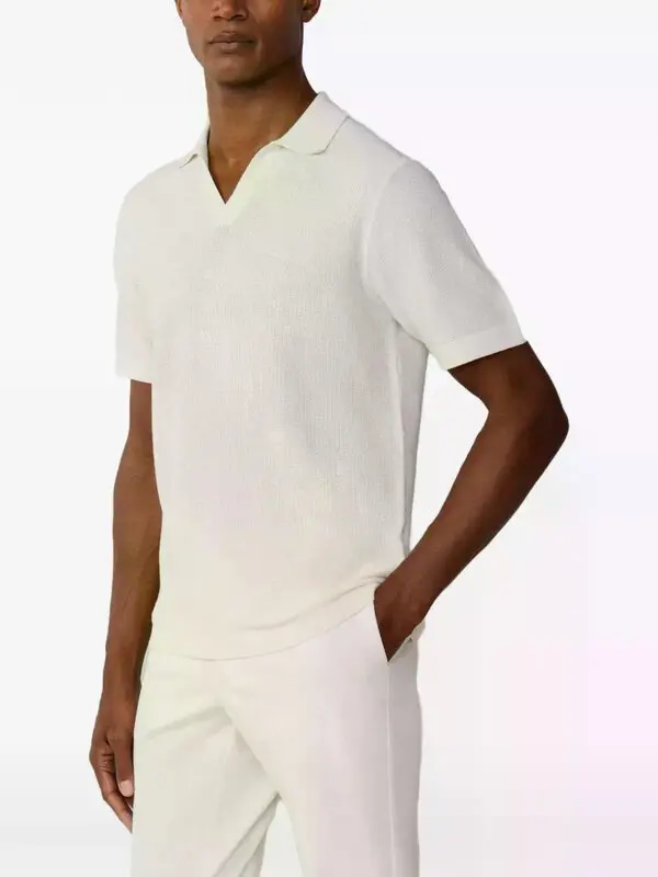 HACKETT LONDON Short-sleeve Knitted Cotton Polo Shirt