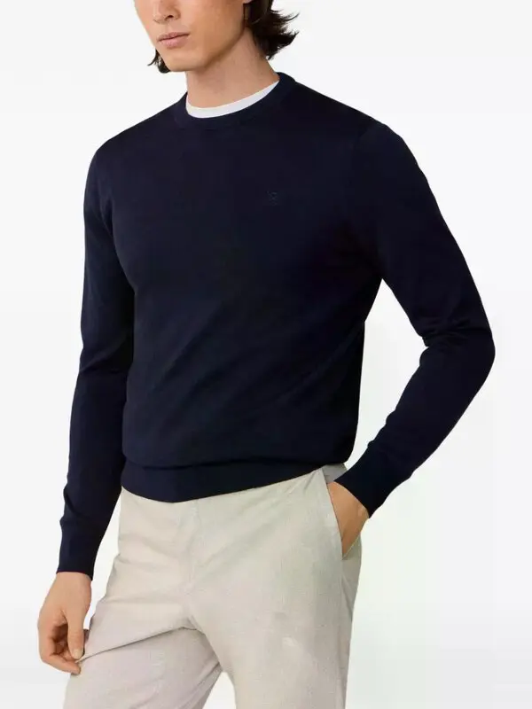 HACKETT LONDON Embroidered Crew-neck Sweater