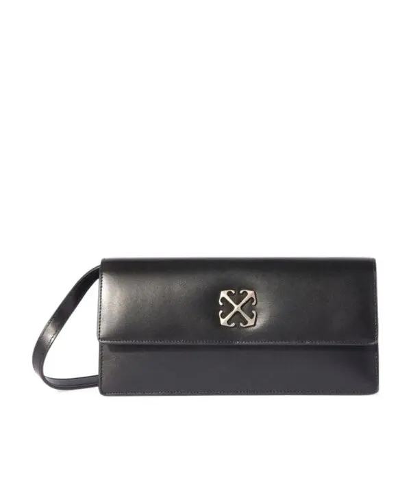 Off-White Jitney 1.0 Logo Plaque Small Shoulder Bag - Black