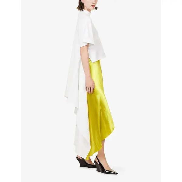 Alaïa Asymmetric Hem Cotton-jersey T-shirt - Blanc