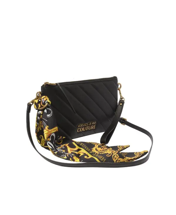 Versace Thelma Quilted Clutch Bag With Logo Plaque