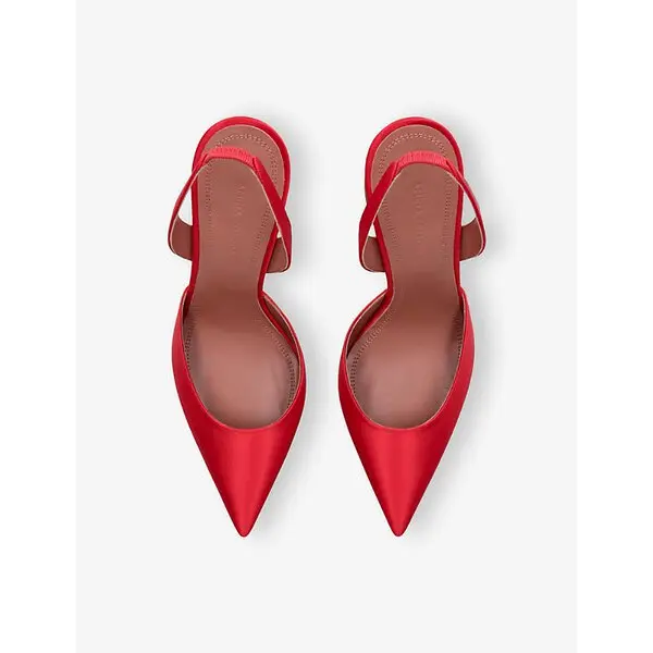 Amina Muaddi Holli 95 Slingback Satin Pumps
