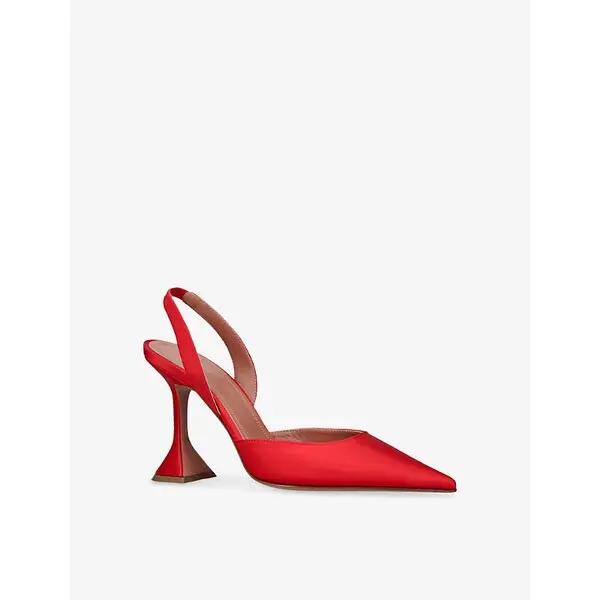Amina Muaddi Holli 95 Slingback Satin Pumps