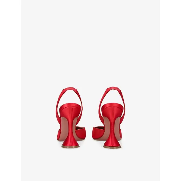 Amina Muaddi Holli 95 Slingback Satin Pumps