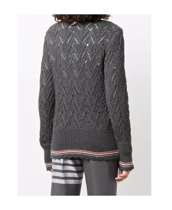 Thom Browne Pointelle-knit Merino Wool Jumper