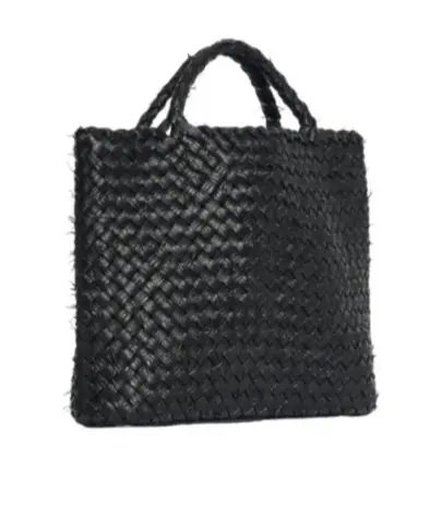 THE ROW Amber Woven Leather Tote Bag - Black