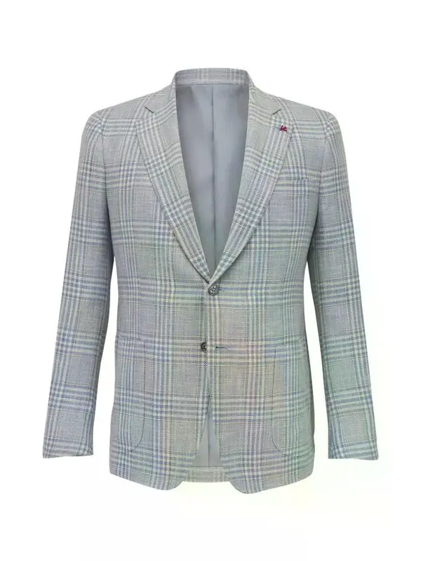 Isaia Check-pattern Notched-lapel Blazer
