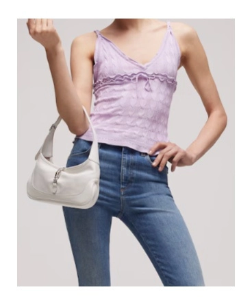 Gucci Braided Cotton Blend Top With Lace Trim