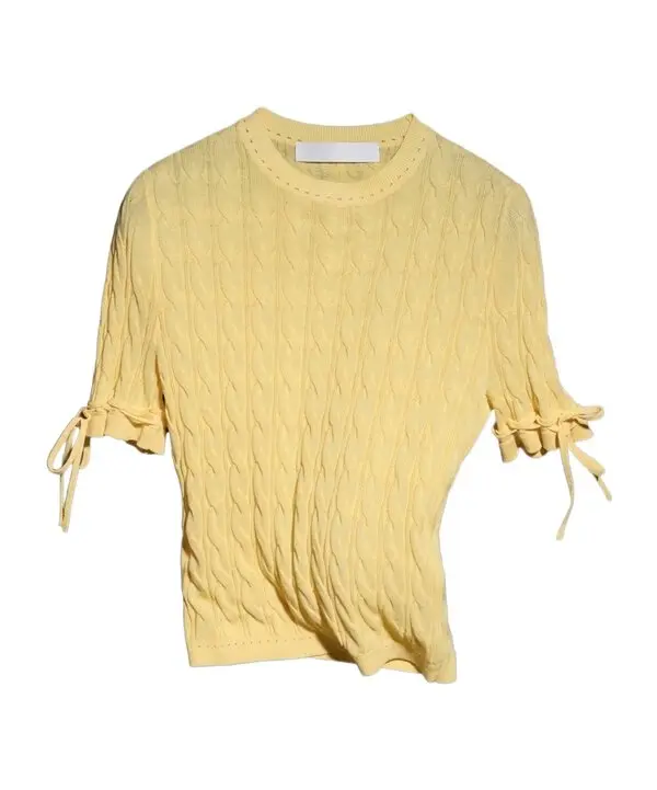 Gucci Braided Cotton Blend Top - Light Yellow