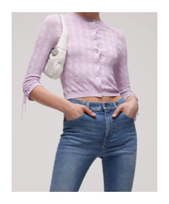 Gucci Braided Cotton Blend Cardigan With Lace Trim