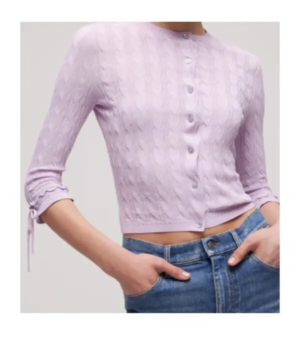 Gucci Braided Cotton Blend Cardigan With Lace Trim