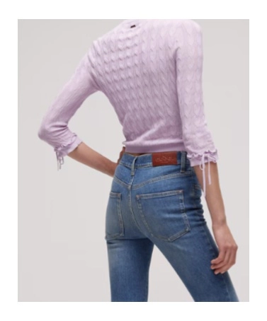 Gucci Braided Cotton Blend Cardigan With Lace Trim