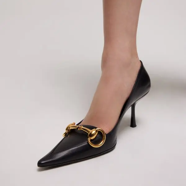 Gucci Boulevard Heeled Pumps With Horsebit Detail - Black