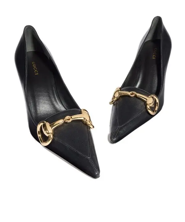 Gucci Boulevard Heeled Pumps With Horsebit Detail - Black