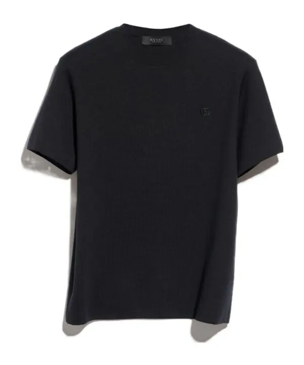 Gucci Knit Silk Cotton T-shirt With Embroidery