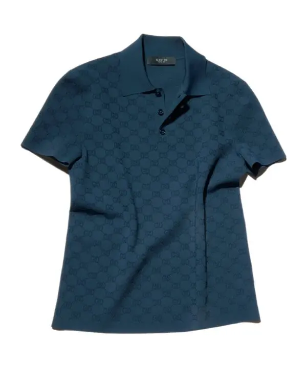 Gucci Technical Gg Jacquard Fabric Polo Shirt