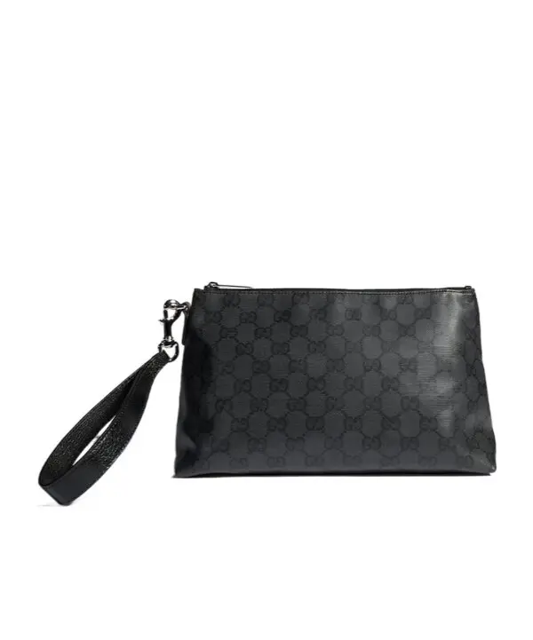 Gucci Essence Classic Small Pouch Bag With Monogram - Black