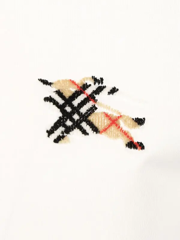 Burberry Knight Checked Crewneck T-shirt - Chalk White