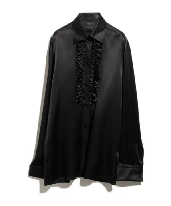 Gucci Silk Satin Shirt With Rouches