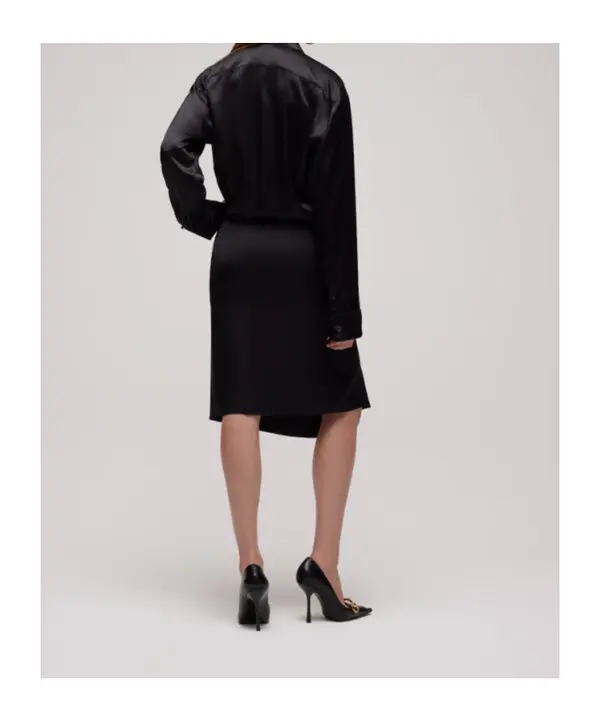 Gucci Silk Satin Shirt With Rouches