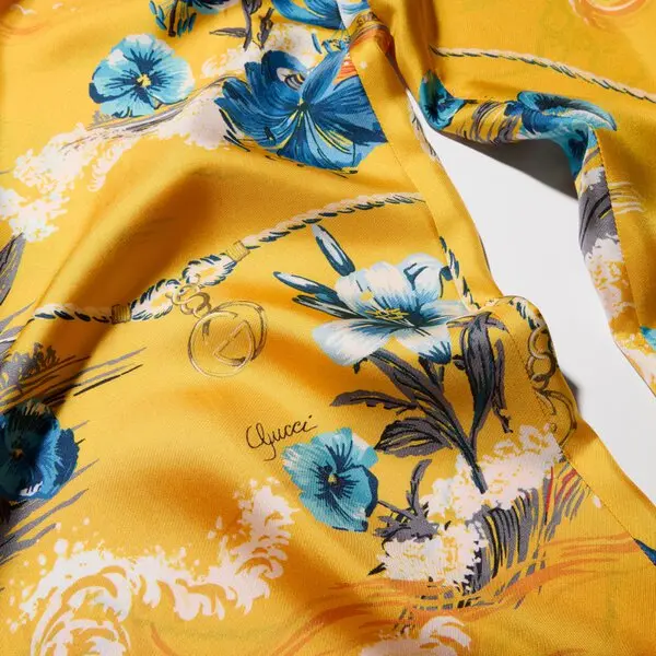 Gucci Printed Silk Twill Leisure Pants