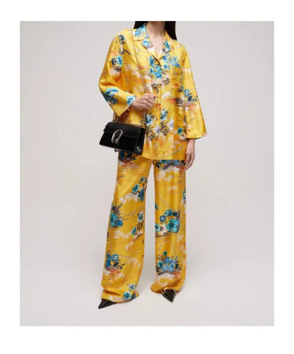 Gucci Printed Silk Twill Leisure Pants