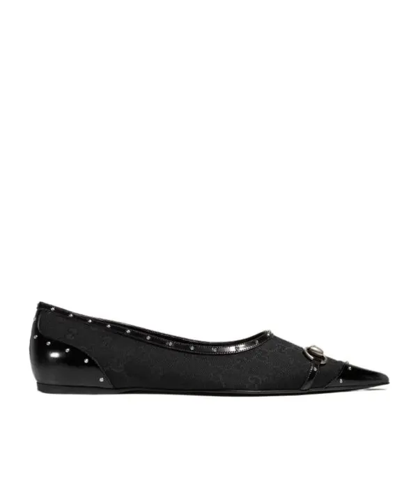 Gucci Point-toe Studded Loafers - Black