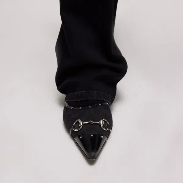 Gucci Point-toe Studded Loafers - Black