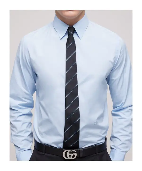 Gucci Diagonal Horsebit Jacquard Tie - Blue