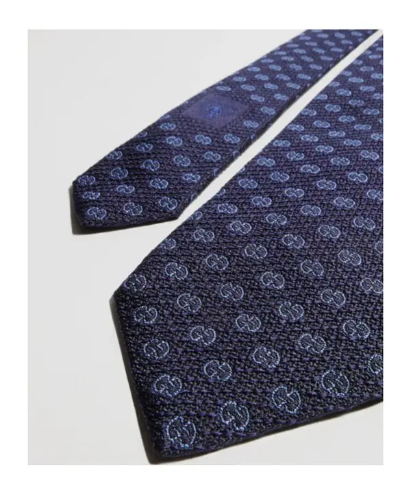 Gucci Gg Silk Jacquard Neck Tie - Blue