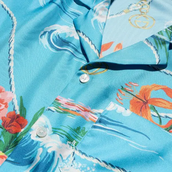 Gucci Printed Silk Twill Bowling Shirt - Multicolor
