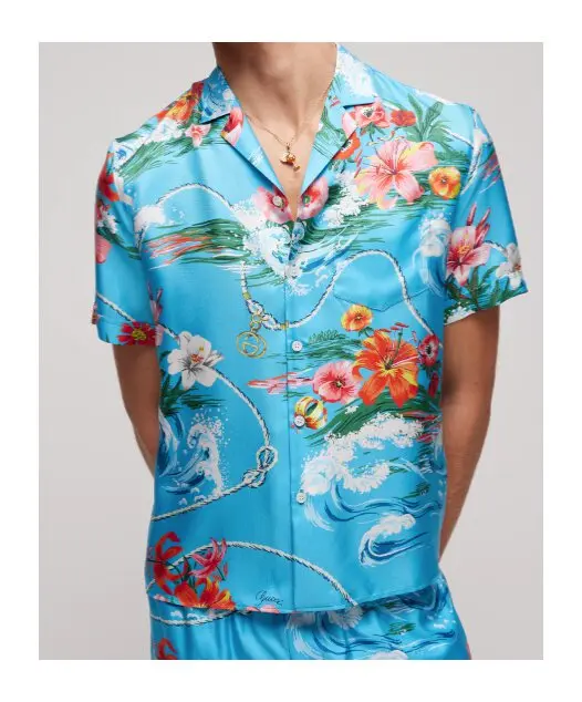 Gucci Printed Silk Twill Bowling Shirt - Multicolor