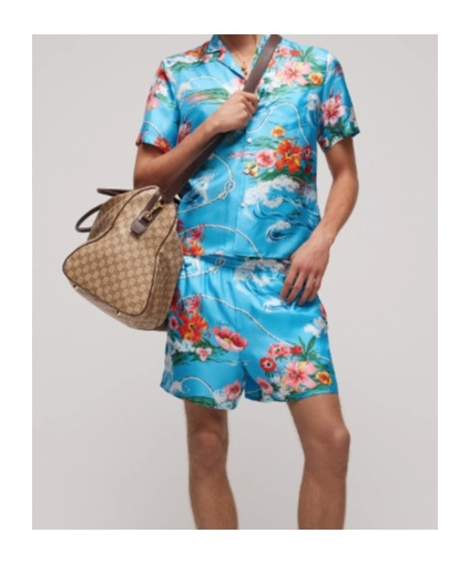 Gucci Printed Silk Twill Bowling Shirt - Multicolor