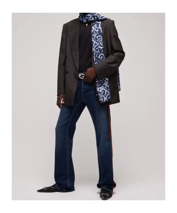 Gucci Double G Cotton Silk Jacquard Stole