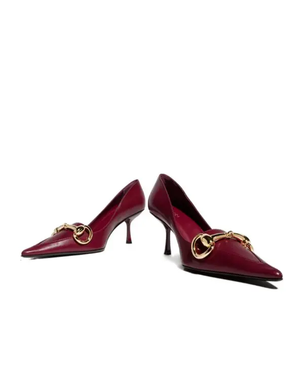 Gucci Boulevard Horsebit Pumps - Wine Red