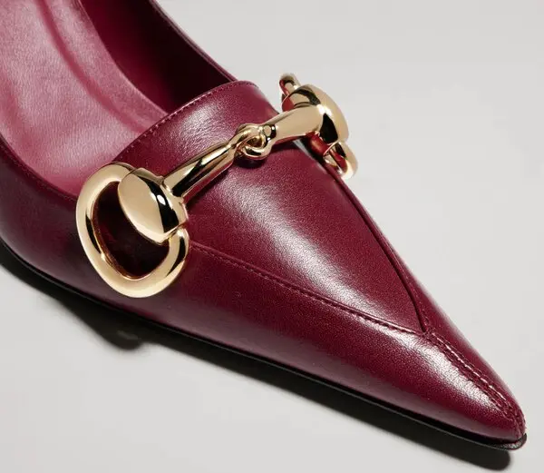 Gucci Boulevard Horsebit Pumps - Wine Red
