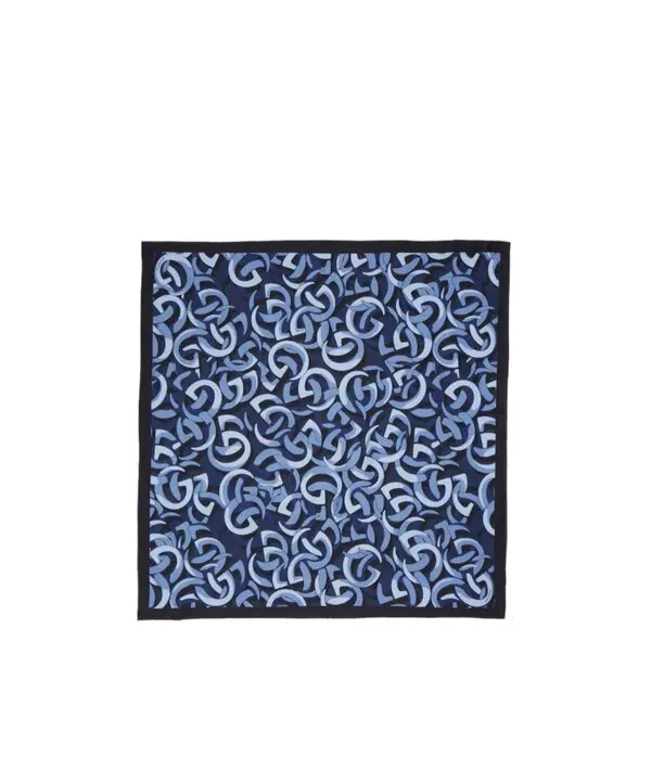 Gucci Printed Silk Pocket Square - Blue