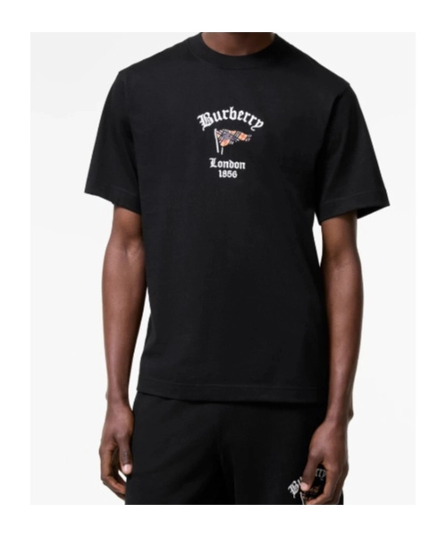 Burberry Check Flag Crewneck T-shirt - Black