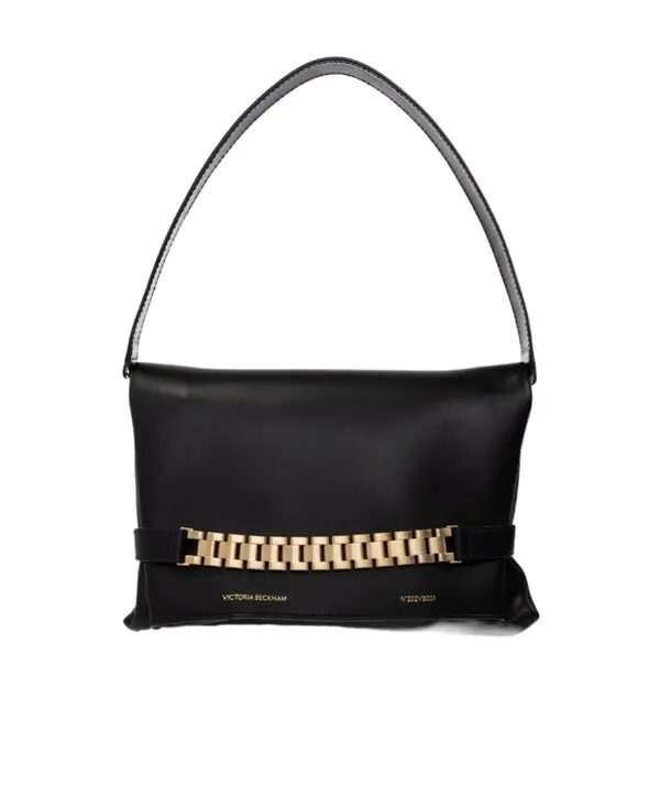 Victoria Beckham Chain-detailed Foldover Top Shoulder Bag - Black