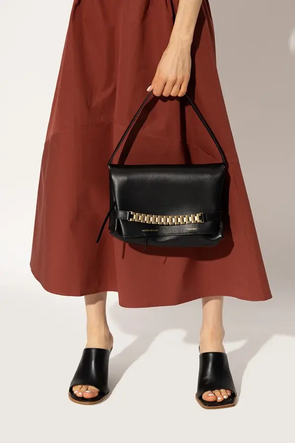 Victoria Beckham Chain Detail Foldover Shoulder Bag