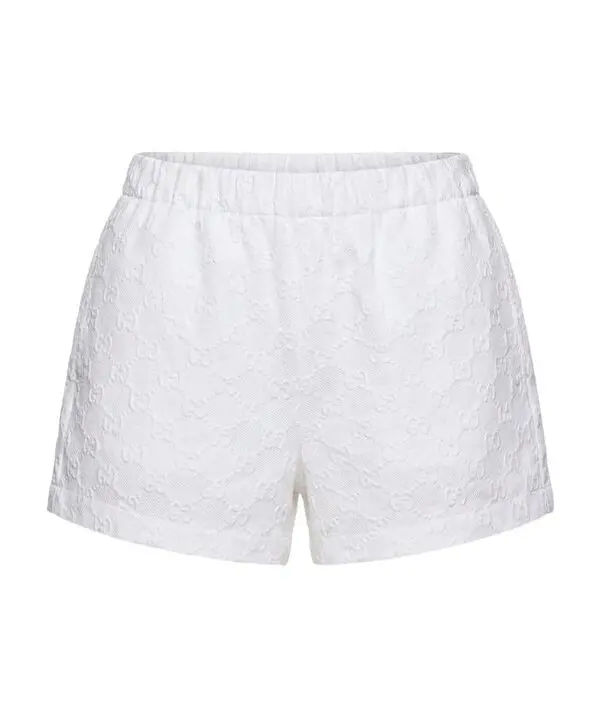 Gucci Gg Jersey Jacquard Shorts - White