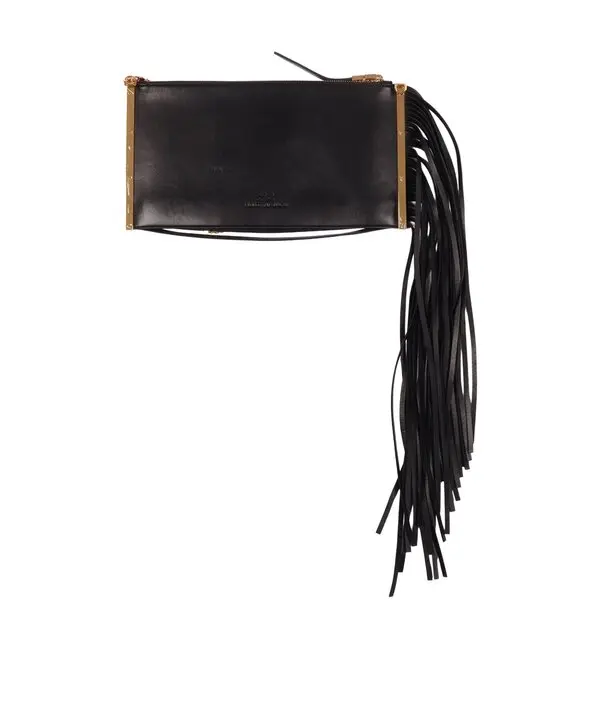 Elisabetta Franchi Fringed Zip Clutch Bag