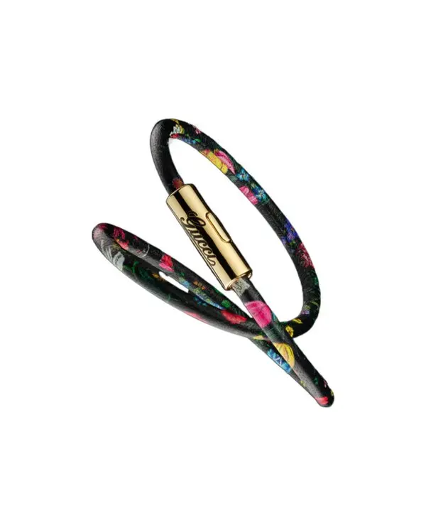 Gucci Leather Double Bracelet With Script Detail