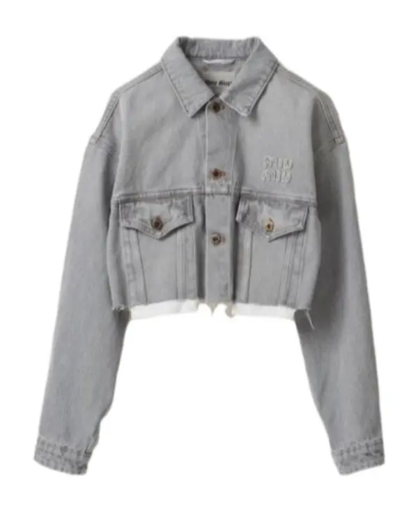 Miu Miu Denim Blouson Jacket - Grey