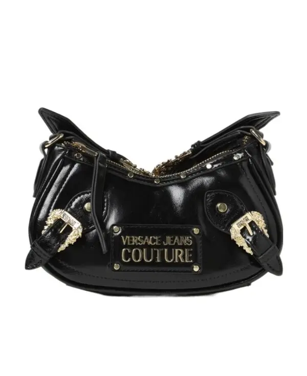 Versace Studded Faux-leather Shoulder Bag - Black