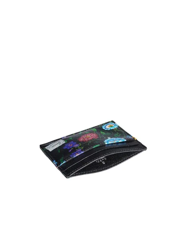 Gucci Flora-motif Card Case - Black