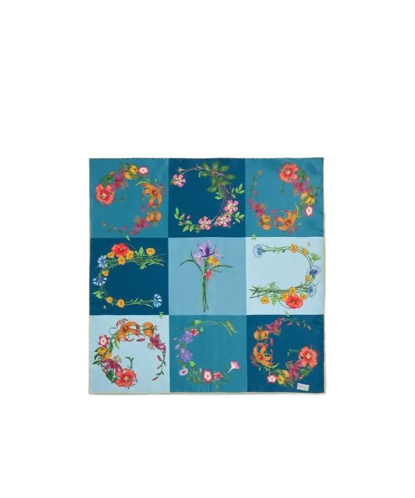 Gucci Printed Silk Twill Bandana - Blue