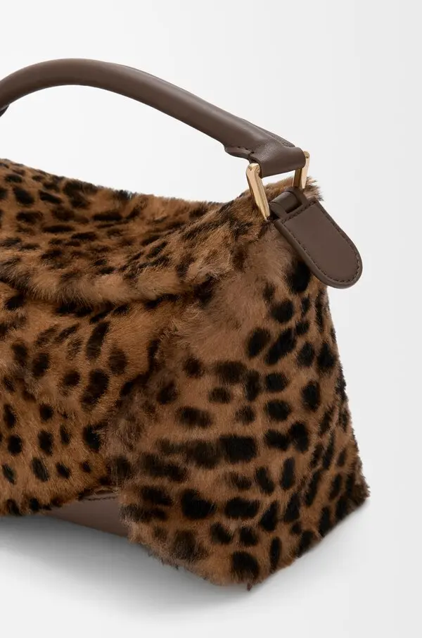 Loewe Leopard Printed Small Puzzle Edge Tote Bag