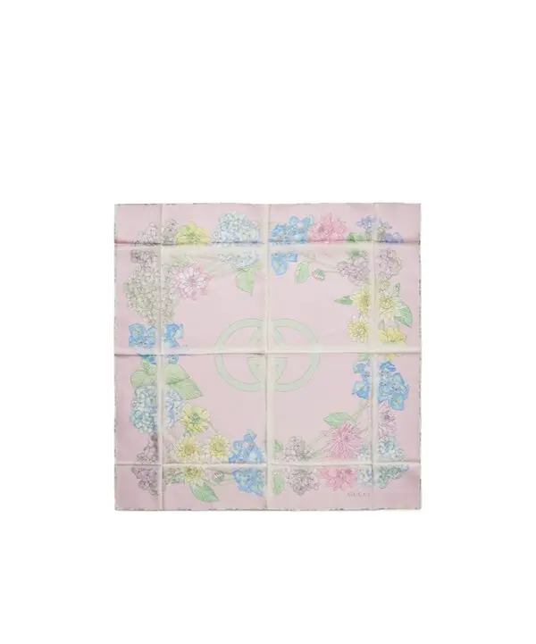 Gucci Printed Silk Twill Carr - Pink